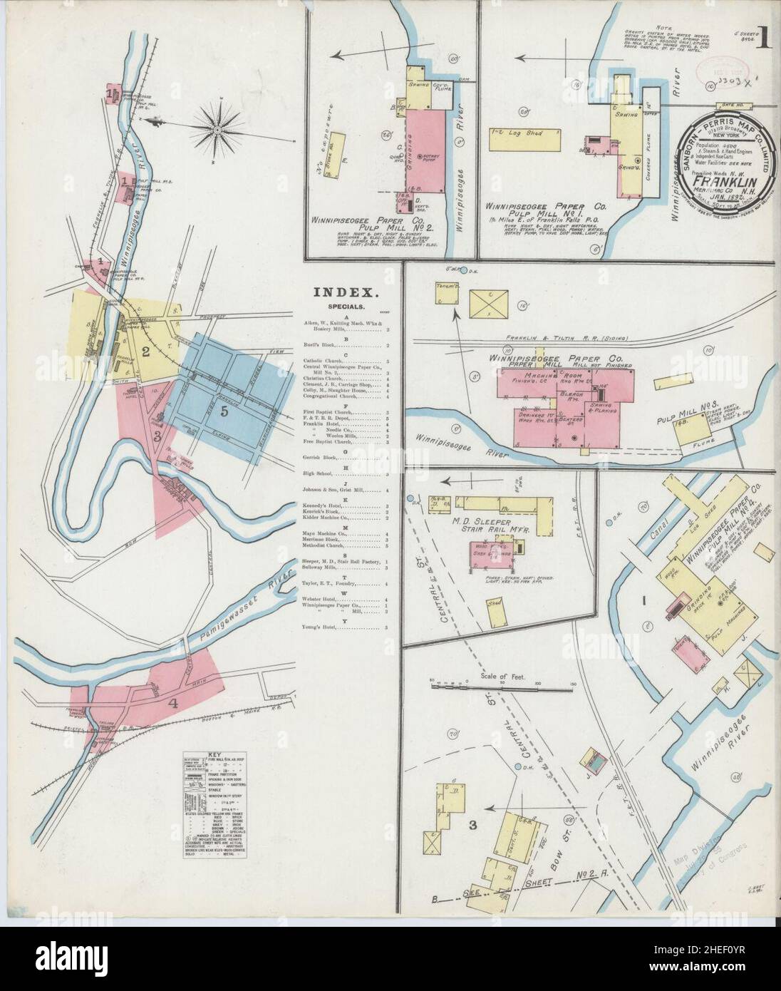 Franklin new hampshire map hi-res stock photography and images - Alamy