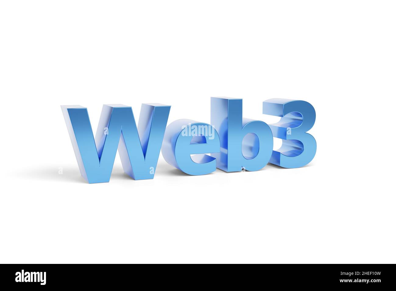 Web3 text in three dimensions isolated on white background. 3d ...