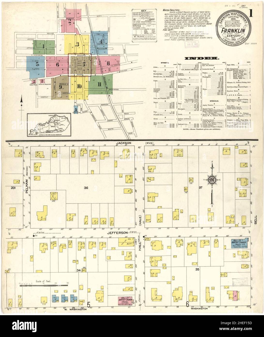 Sanborn Fire Insurance Map from Franklin, Simpson County, Kentucky ...