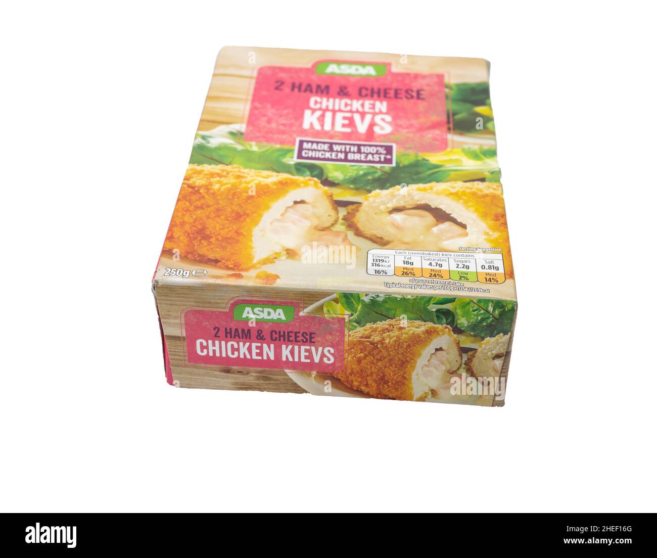 Norwich, Norfolk, UK – January 2022. Asda branded box of ham and cheese ...