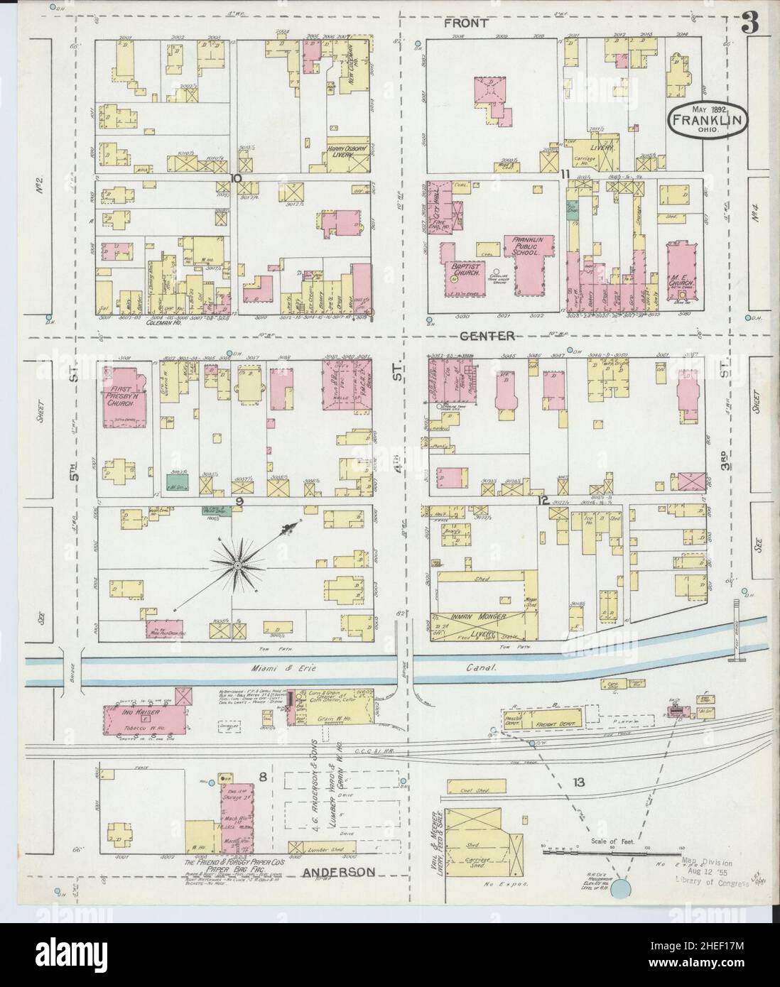 Sanborn Fire Insurance Map from Franklin, Warren County, Ohio Stock ...