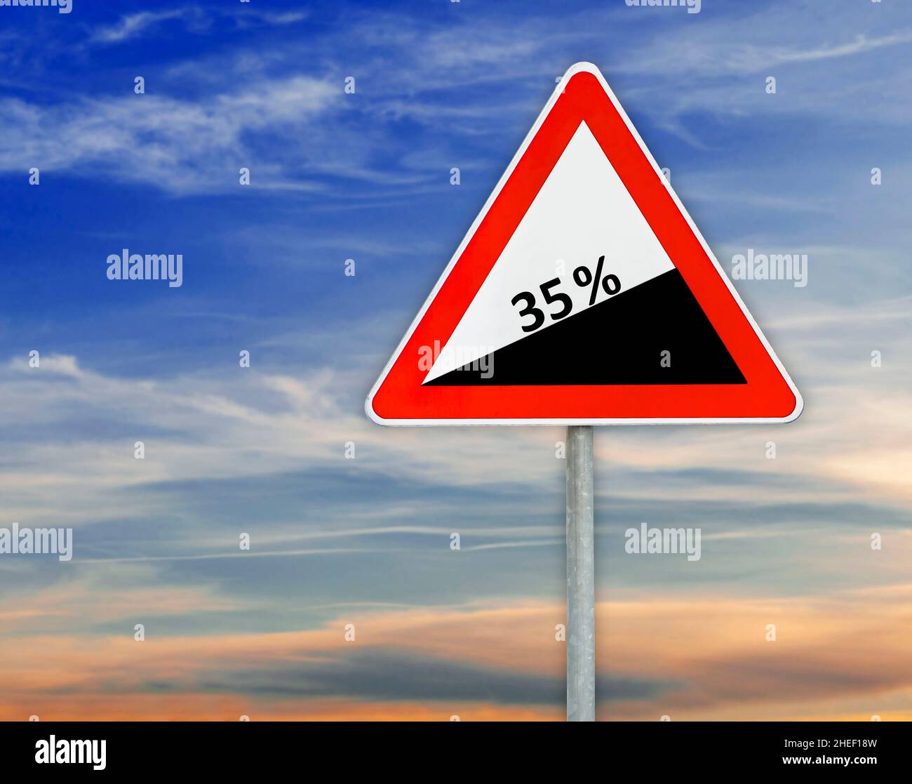 Triangle road sign dangerous Stock Photo - Alamy