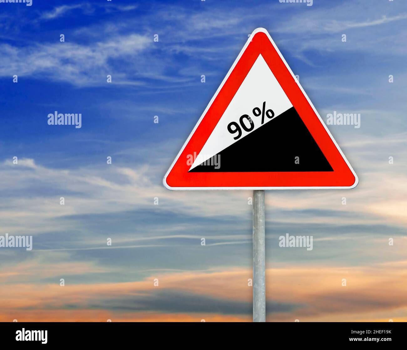 Triangle road sign dangerous Stock Photo - Alamy