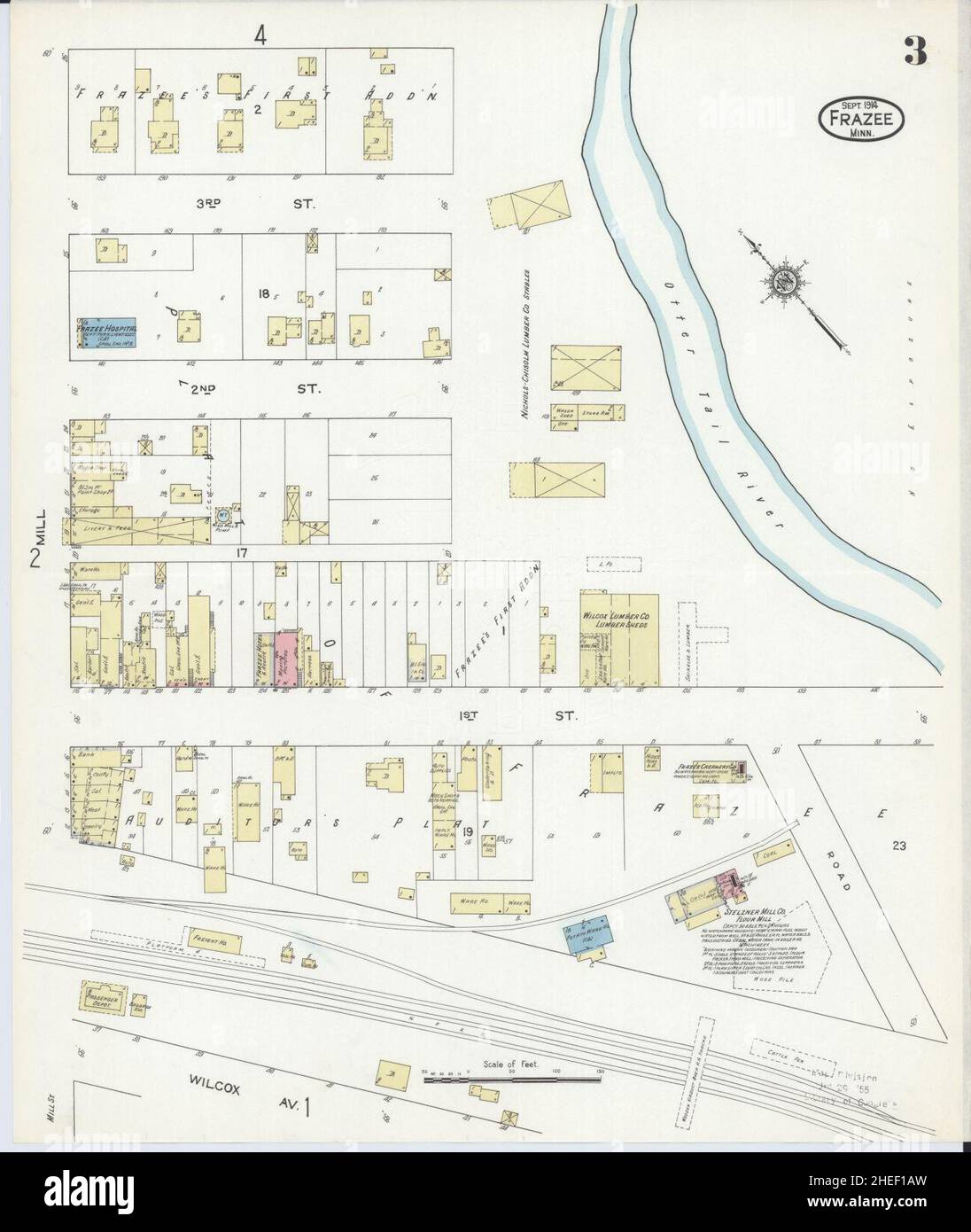 Sanborn Fire Insurance Map from Frazee, Becker County, Minnesota Stock ...