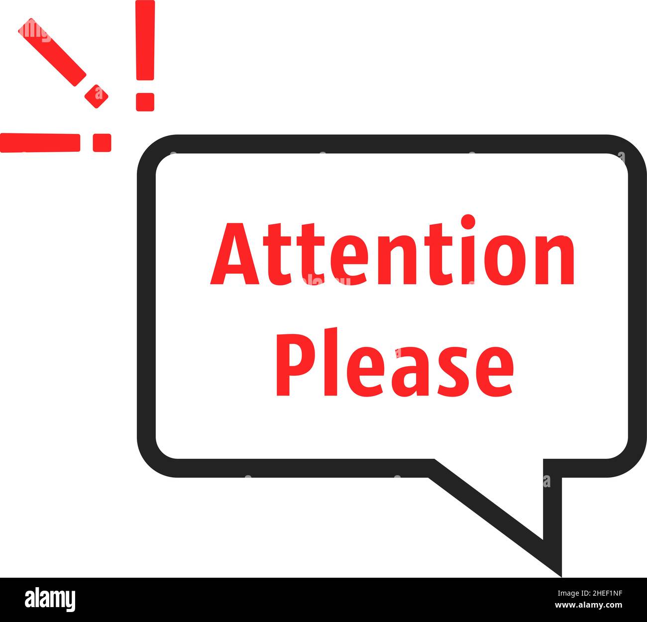 thin line attention please simple buble Stock Vector Image & Art - Alamy