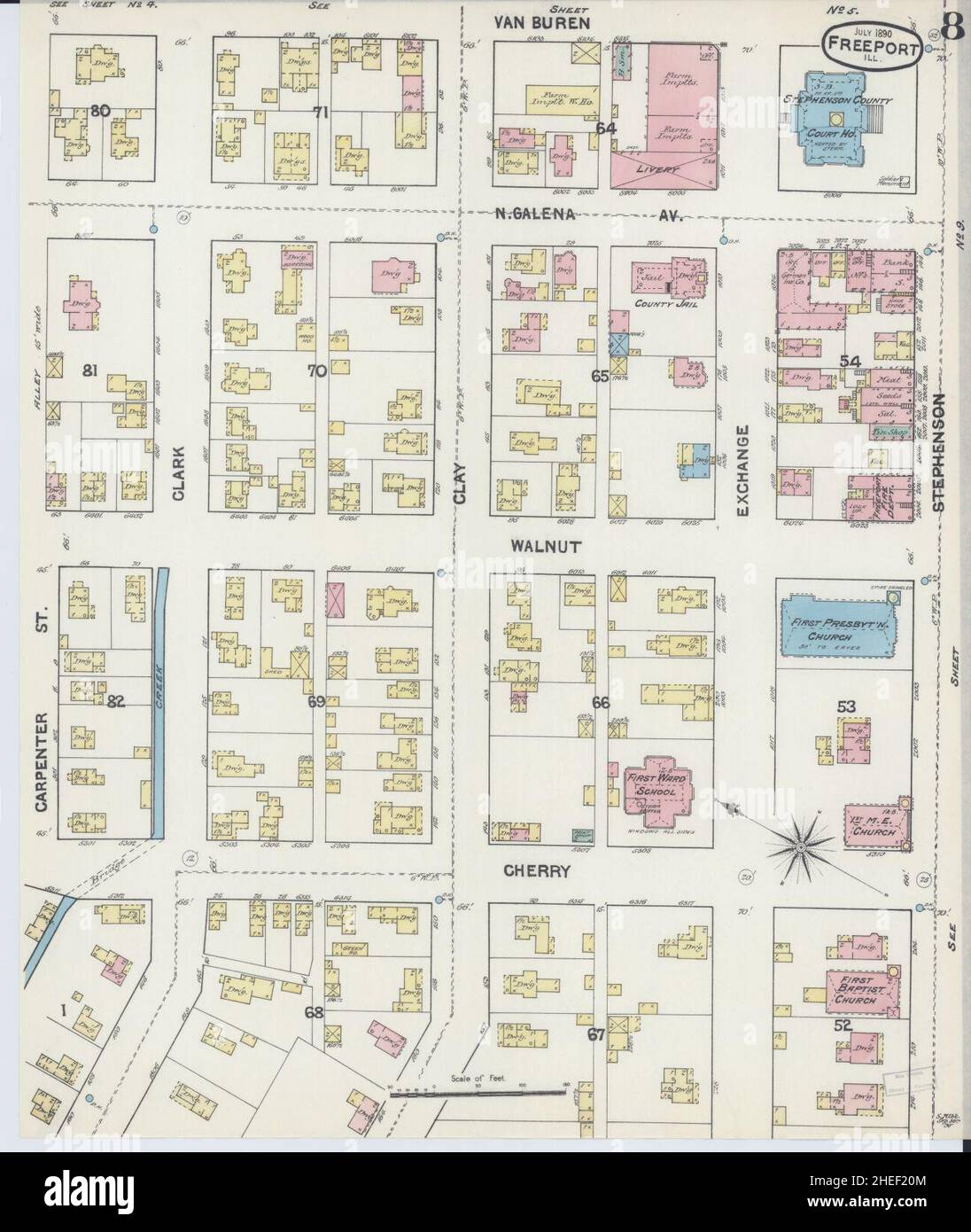 Freeport illinois map hi-res stock photography and images - Alamy