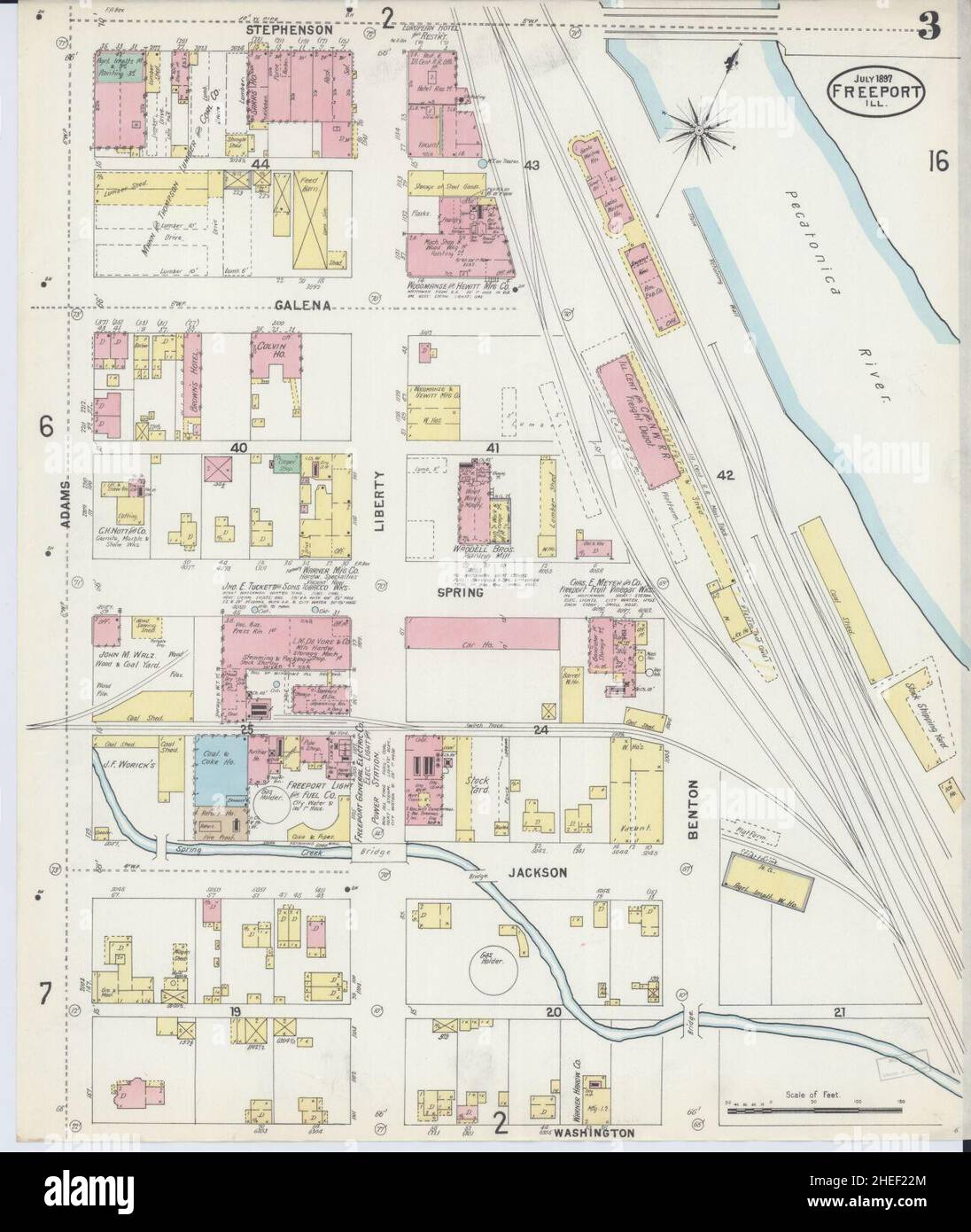 Freeport illinois map hi-res stock photography and images - Alamy