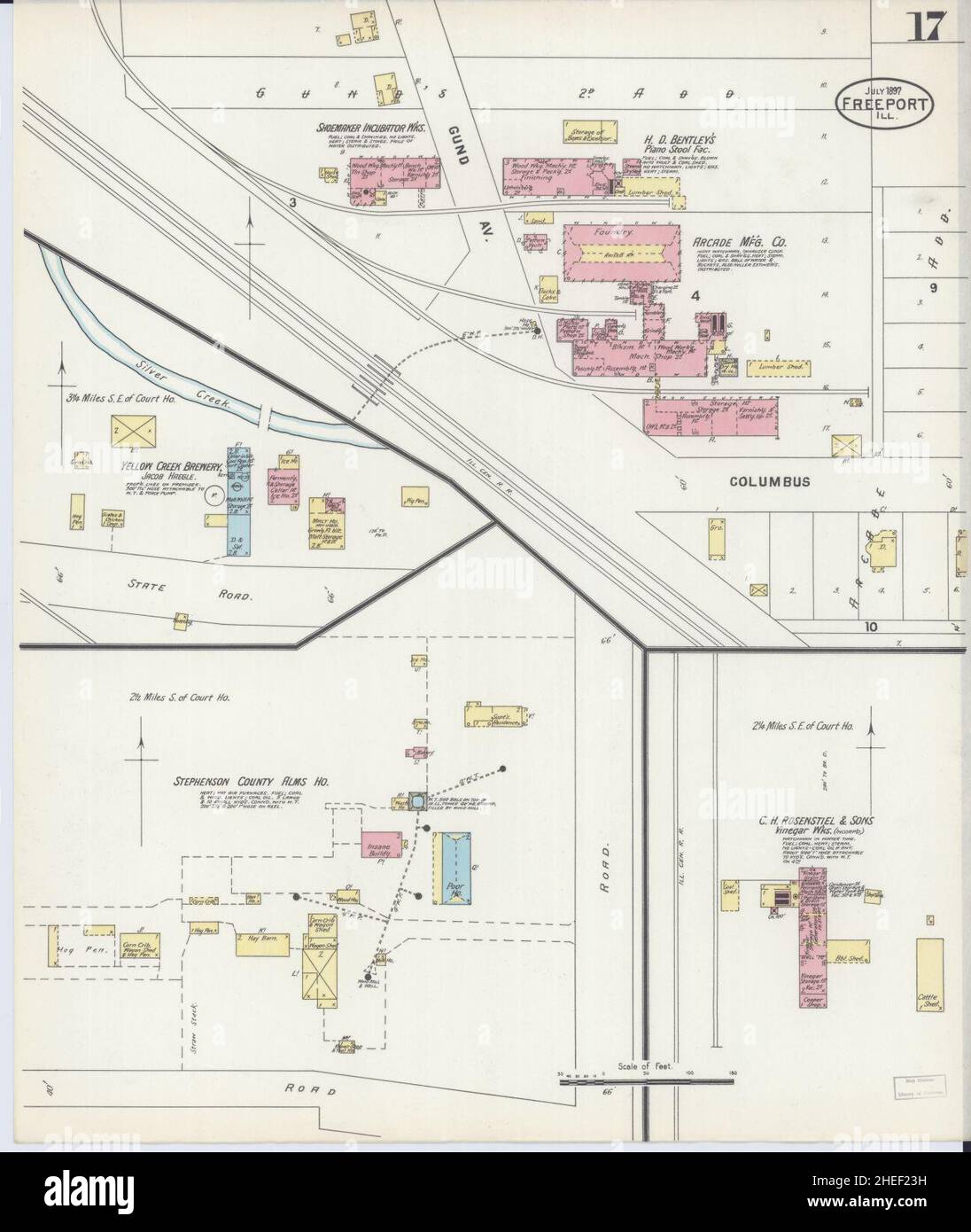 Freeport illinois map hi-res stock photography and images - Alamy