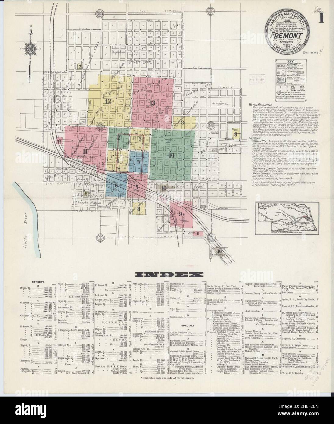 Map of fremont nebraska hi-res stock photography and images - Alamy