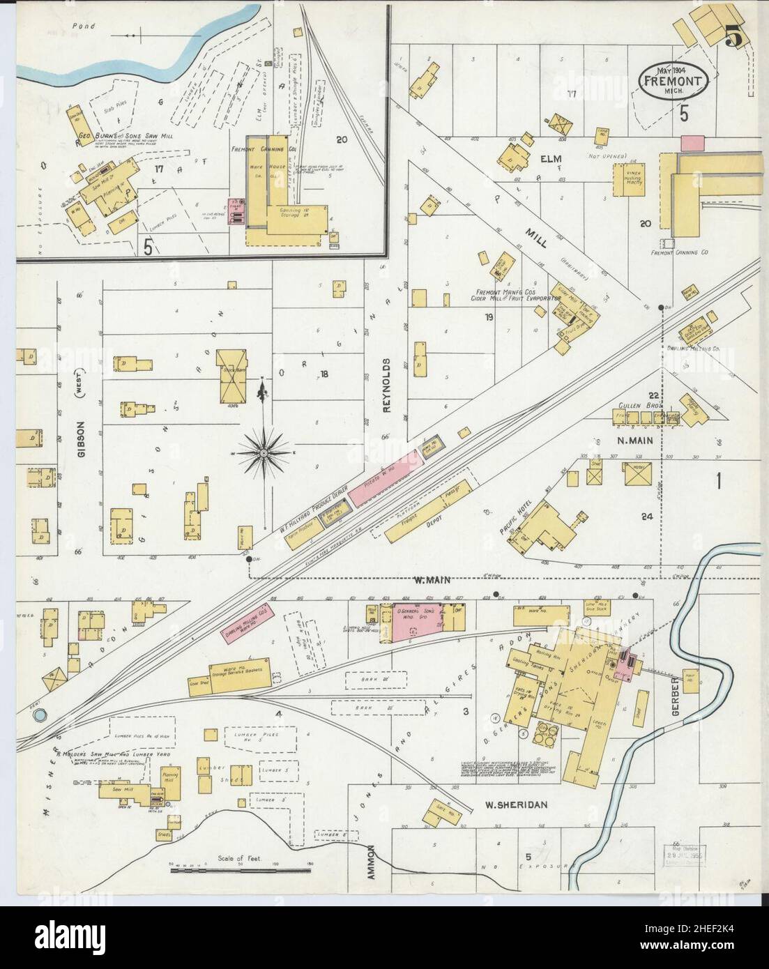 Fremont michigan map hi-res stock photography and images - Alamy