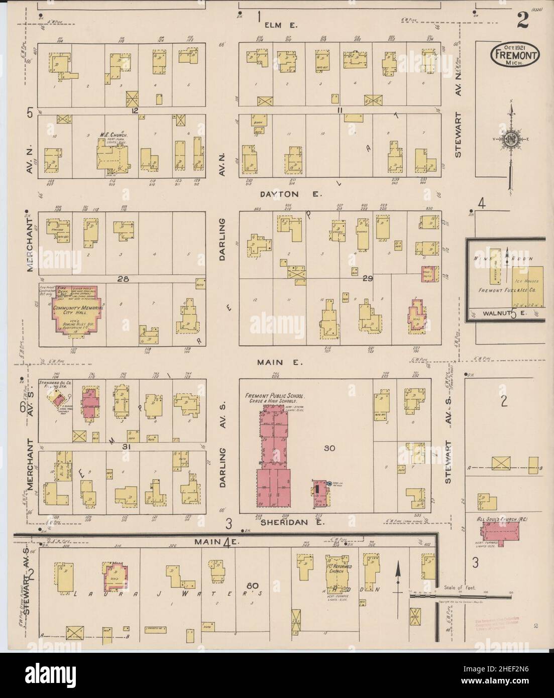 Map of fremont michigan hi-res stock photography and images - Alamy