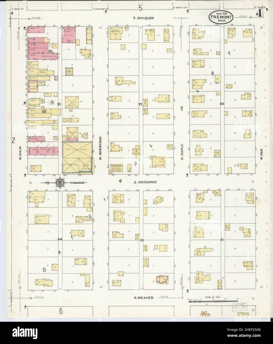 Map of fremont michigan hi-res stock photography and images - Alamy