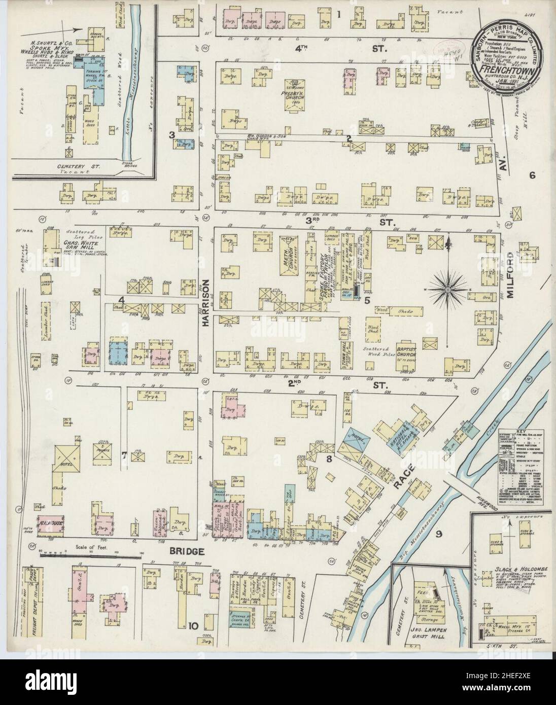 Map of frenchtown new jersey hi-res stock photography and images - Alamy