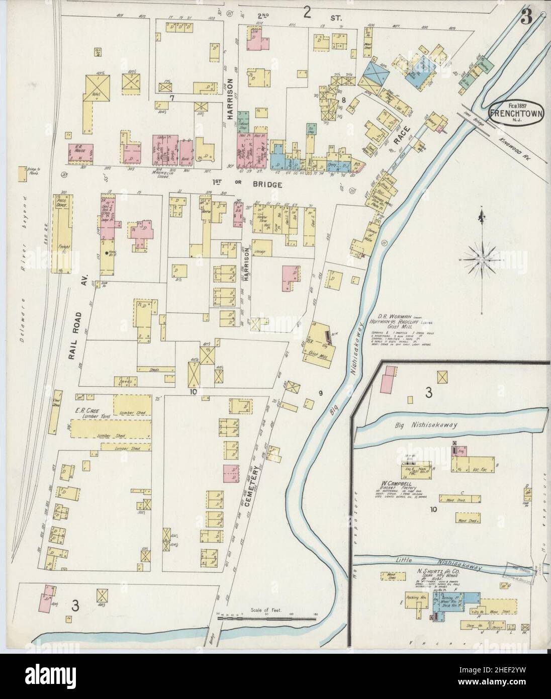Map of frenchtown new jersey hi-res stock photography and images - Alamy