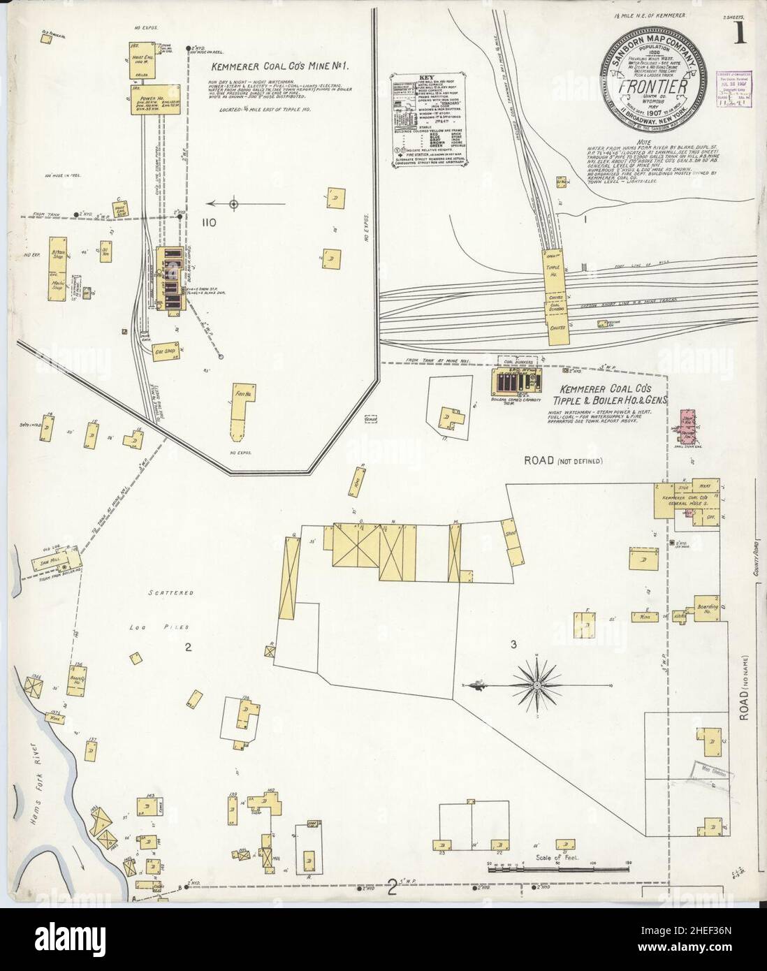 Sanborn Fire Insurance Map from Frontier, Lincoln County, Wyoming Stock ...