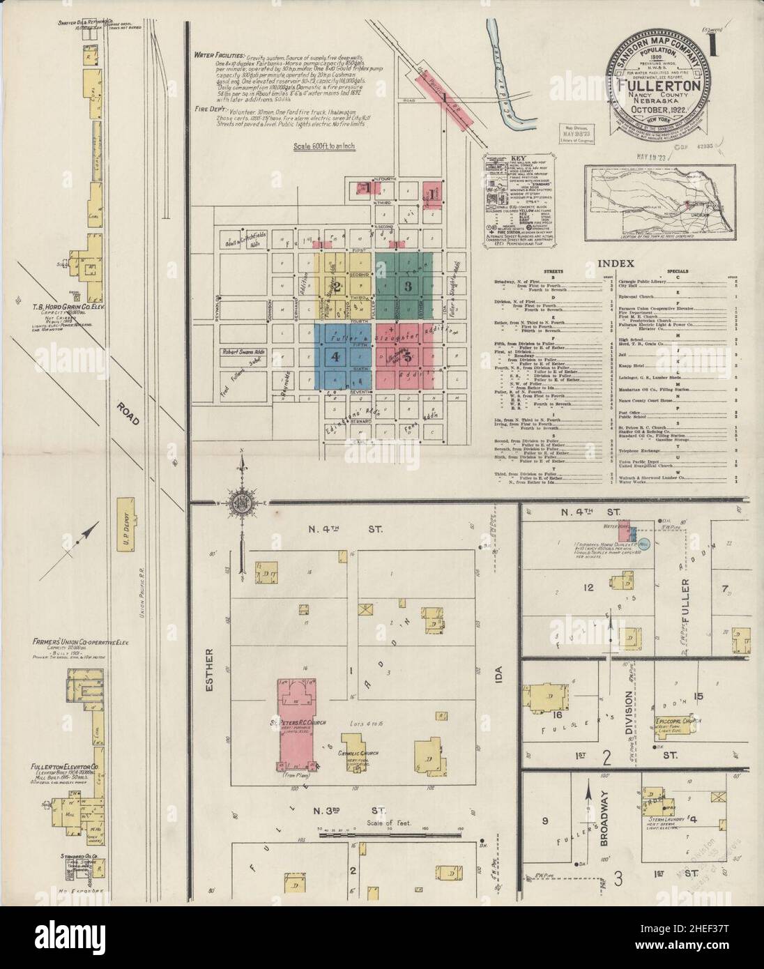 Map of fullerton nebraska hi-res stock photography and images - Alamy