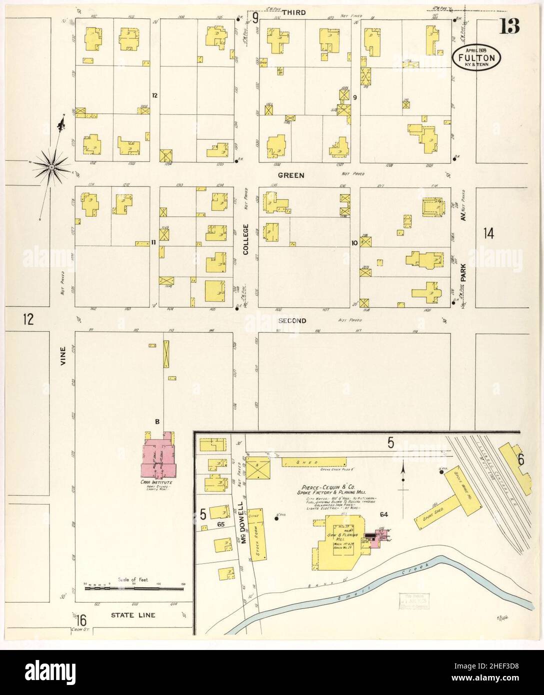 Sanborn Fire Insurance Map from Fulton, Fulton County, Kentucky Stock ...