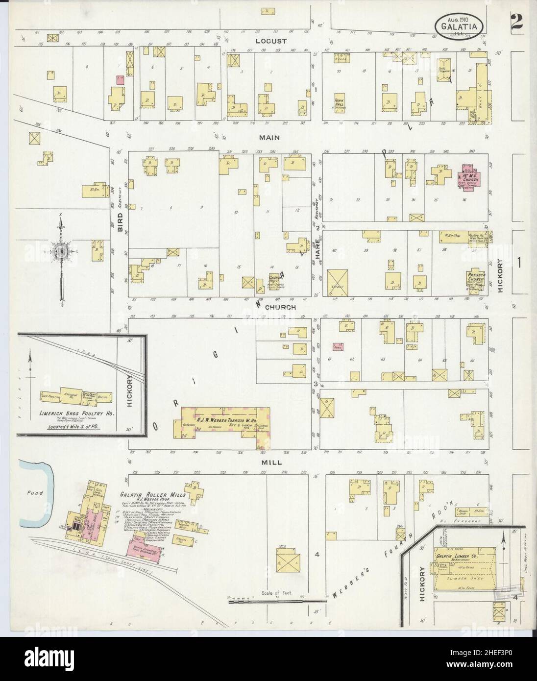Sanborn Fire Insurance Map from Galatia, Saline County, Illinois Stock ...