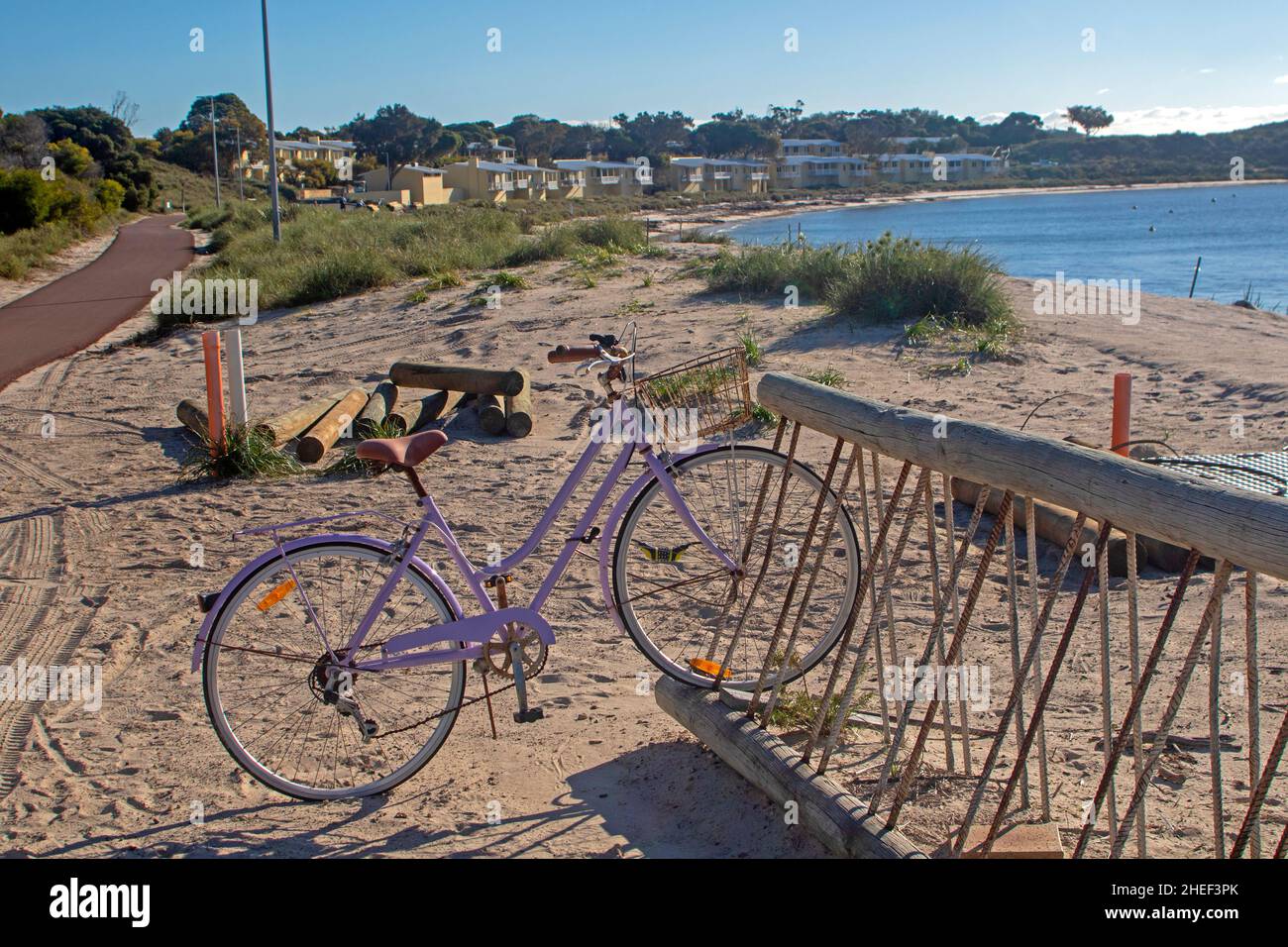 Old bike parked beside a beach on Rottnest Island Stock Photo - Alamy