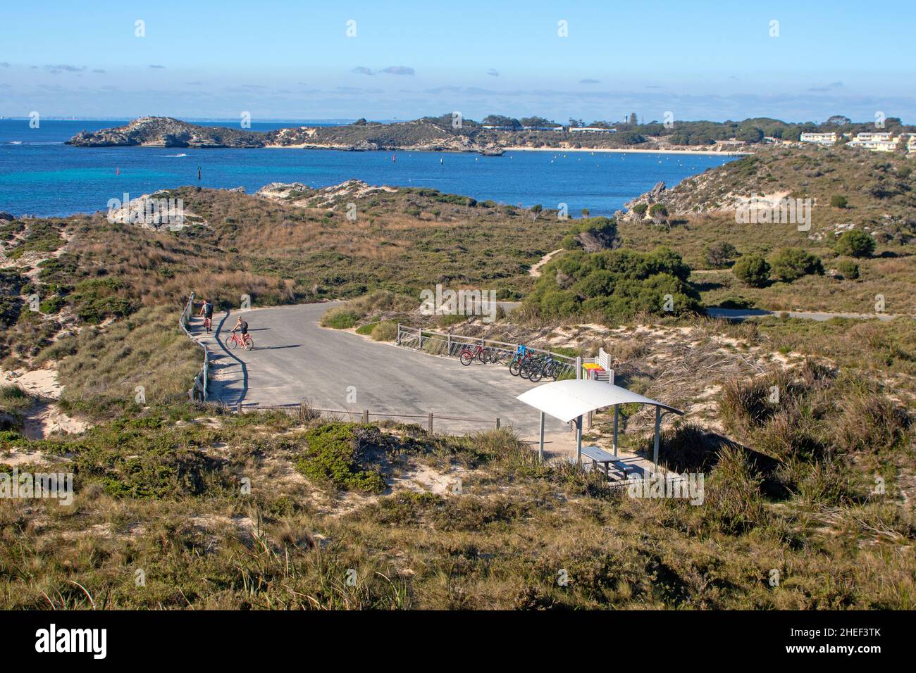 Bike parking at Little Parakeet Bay on Rottnest Island Stock Photo - Alamy
