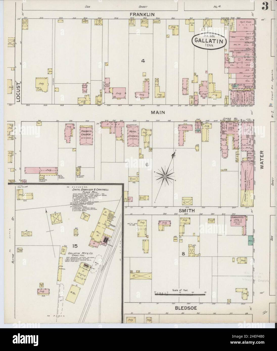 Sanborn Fire Insurance Map from Gallatin, Sumner County, Tennessee ...