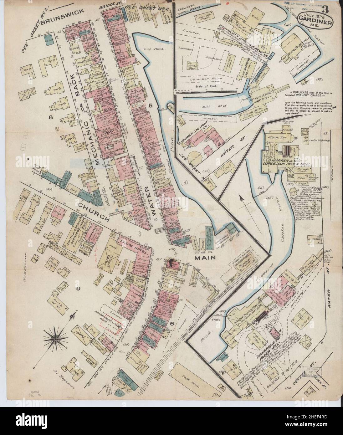 Gardiner maine map hi-res stock photography and images - Alamy