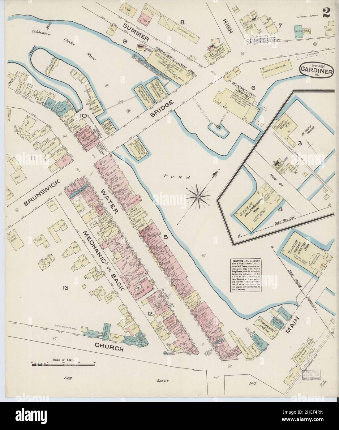 Gardiner maine map hi-res stock photography and images - Alamy