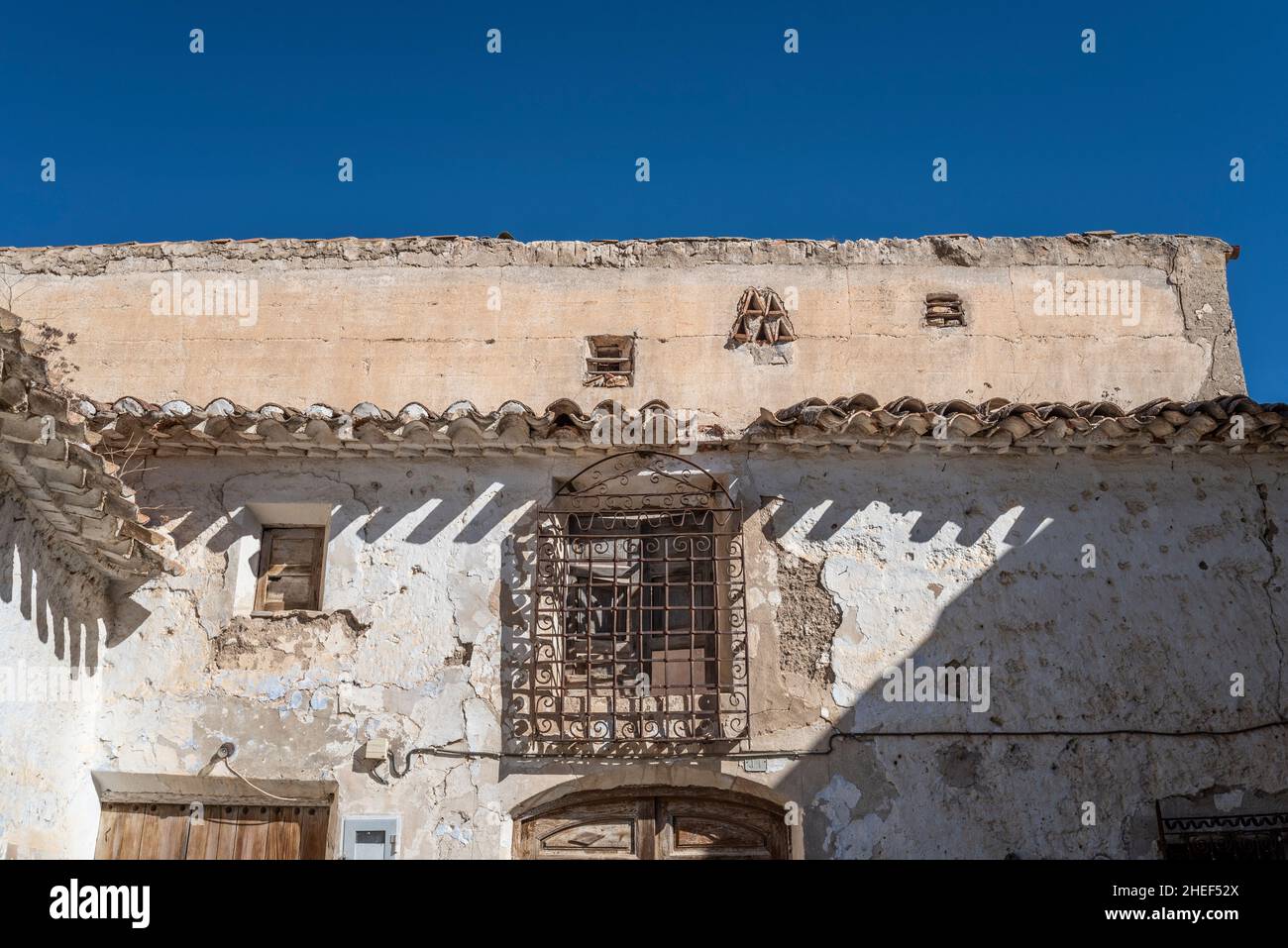 Decaying farmhouse in Oria, a municipality of Almería province, in the ...