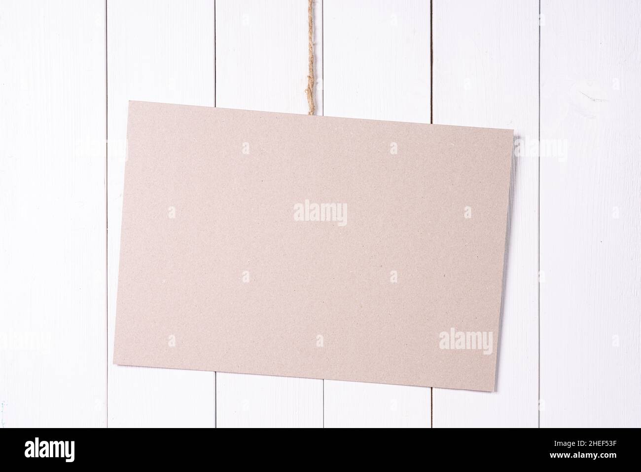 Blank white banner hanging on hi-res stock photography and images - Alamy