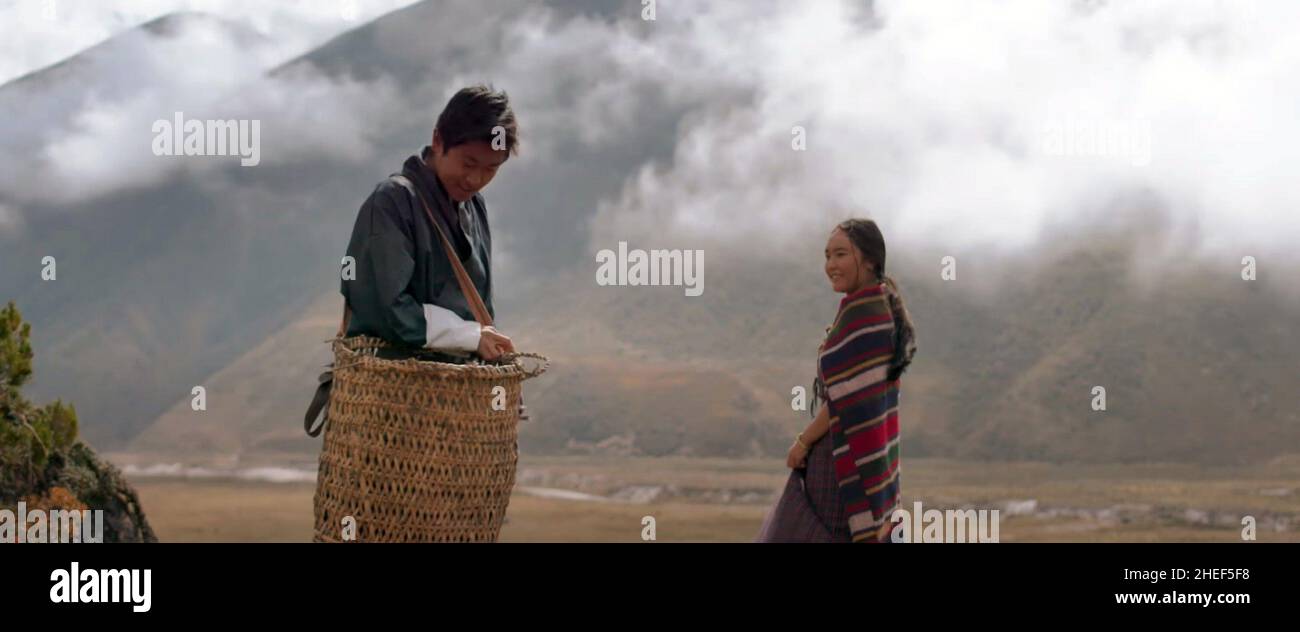 LUNANA: A YAK IN THE CLASSROOM, from left: Sherab Dorji, Kelden Lhamo ...