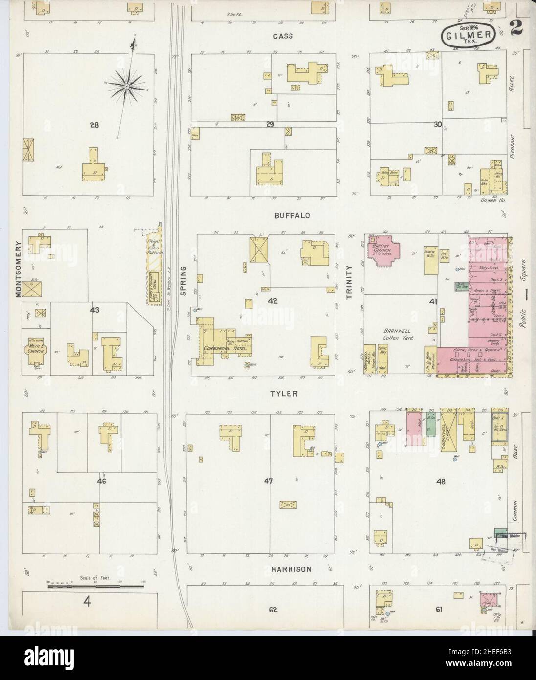 Sanborn Fire Insurance Map from Gilmer, Upshur County, Texas Stock ...