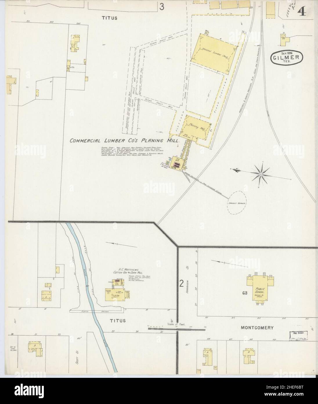 Sanborn Fire Insurance Map from Gilmer, Upshur County, Texas Stock ...