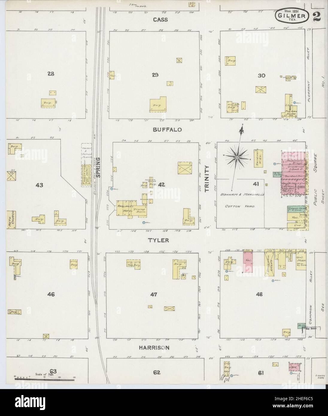 Sanborn Fire Insurance Map from Gilmer, Upshur County, Texas Stock ...