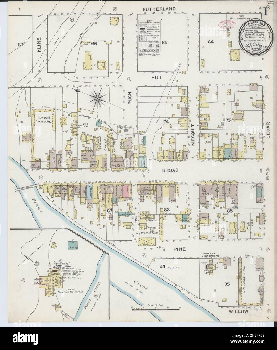 Gila county map hi-res stock photography and images - Alamy