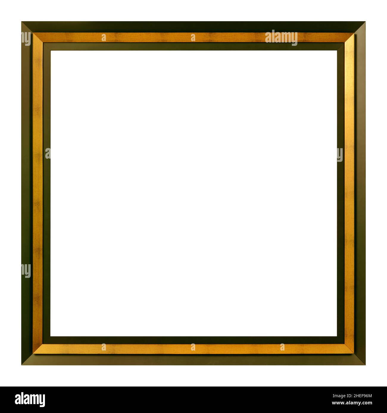 Antique brown and gold frame isolated on the white background vintage ...