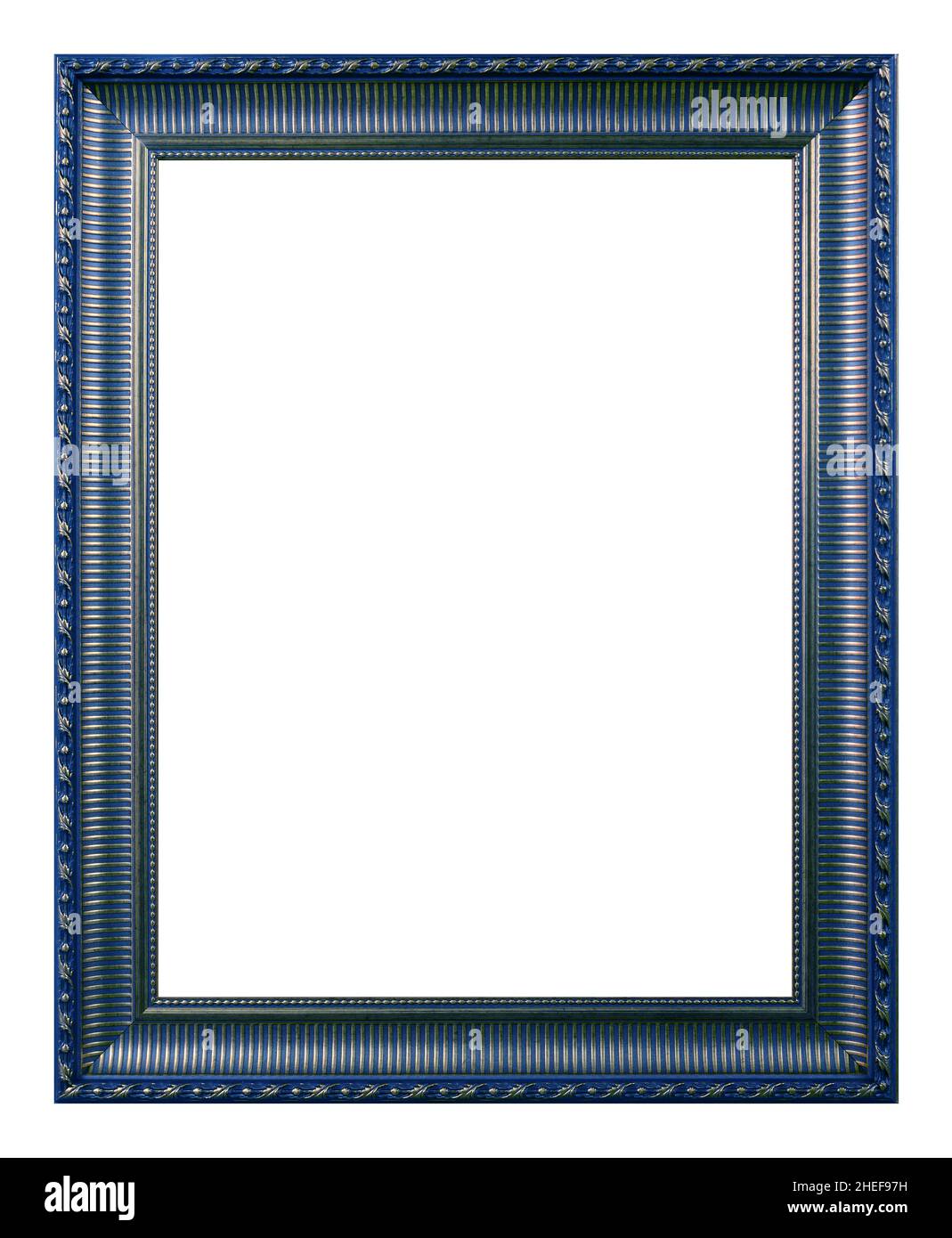 Antique blue frame isolated on the white background vintage style Stock ...
