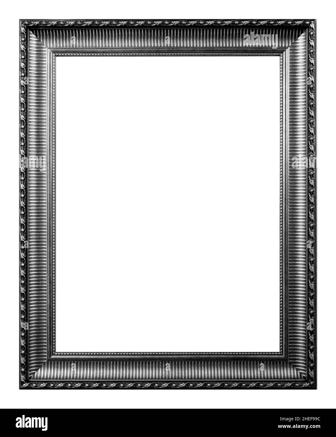 Antique silver frame isolated on the white background vintage style ...