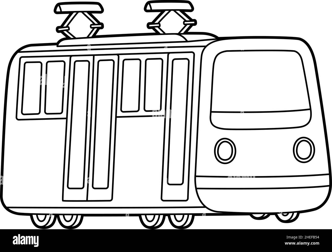 Tram Coloring Page Isolated for Kids Stock Vector Image & Art - Alamy