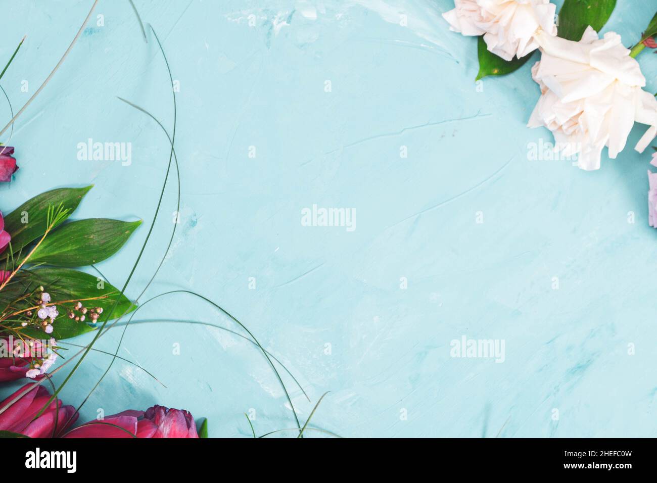 beautiful background with flowers . Spring summer border template ...