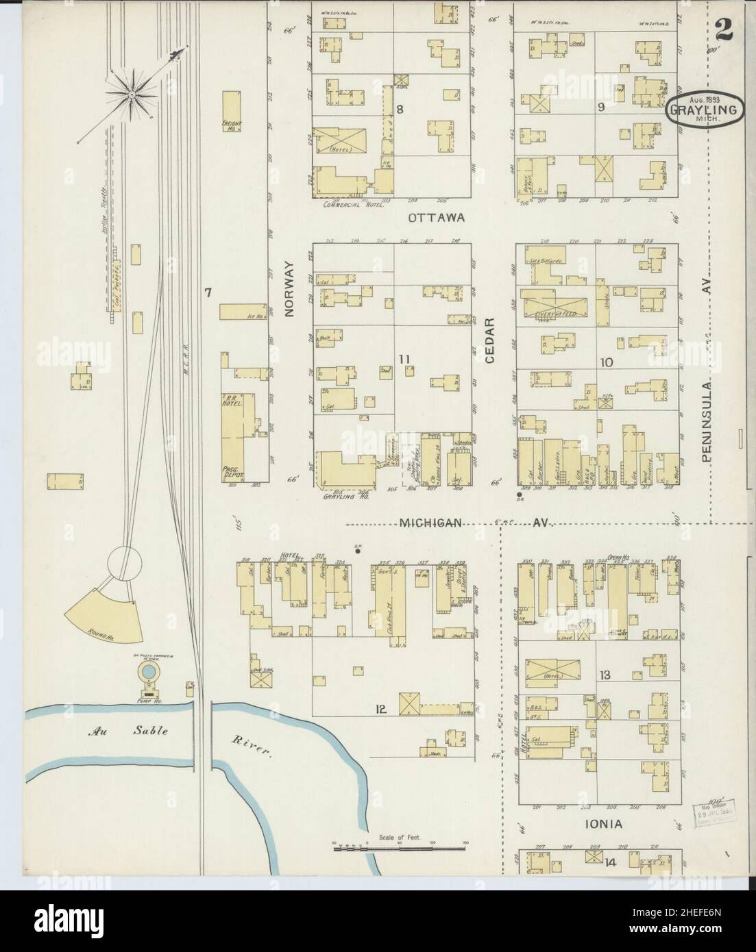 Crawford michigan map hi-res stock photography and images - Alamy