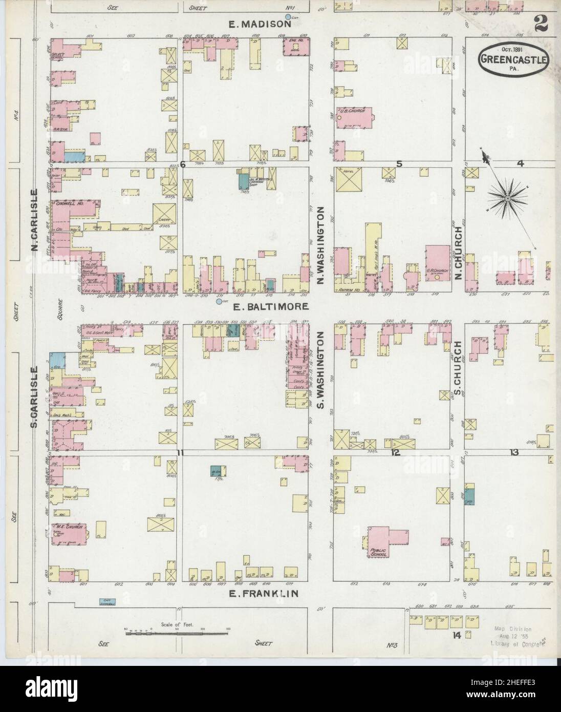 Greencastle pennsylvania map hi-res stock photography and images - Alamy