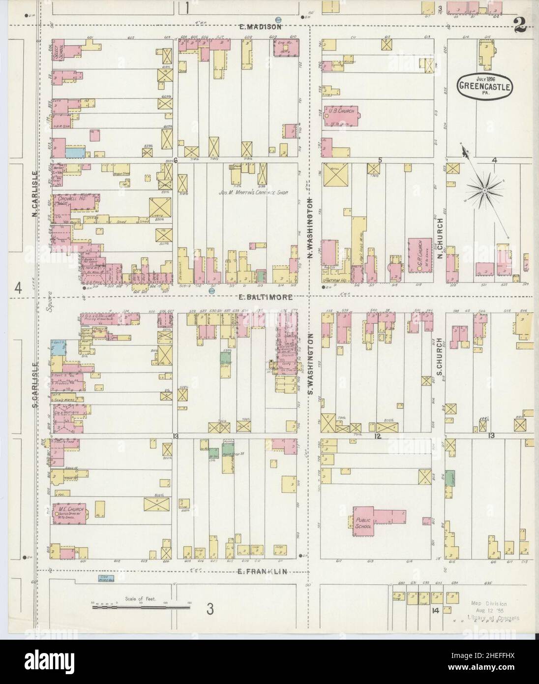 Map of greencastle hi-res stock photography and images - Alamy