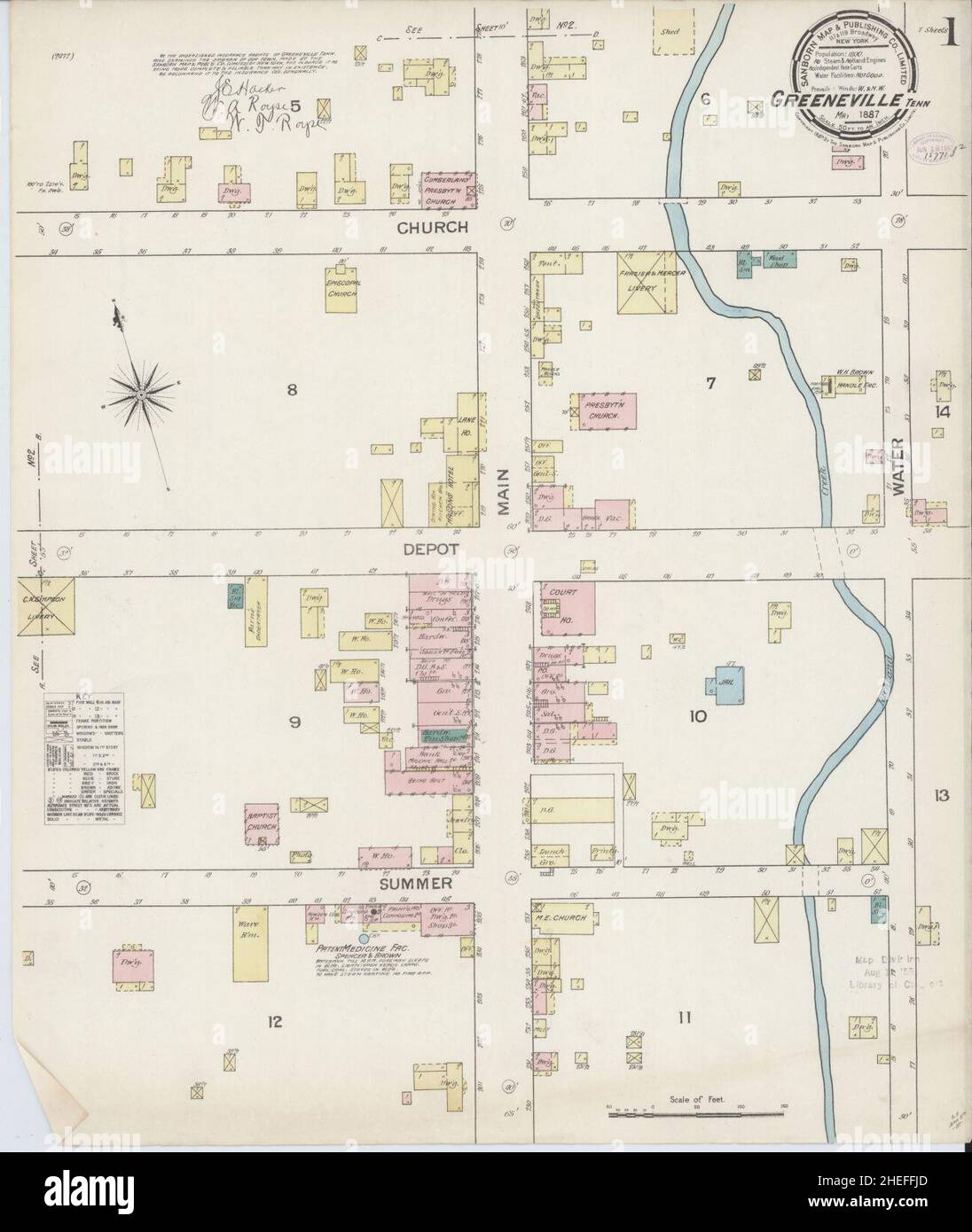 Sanborn Fire Insurance Map from Greeneville, Greene County, Tennessee ...