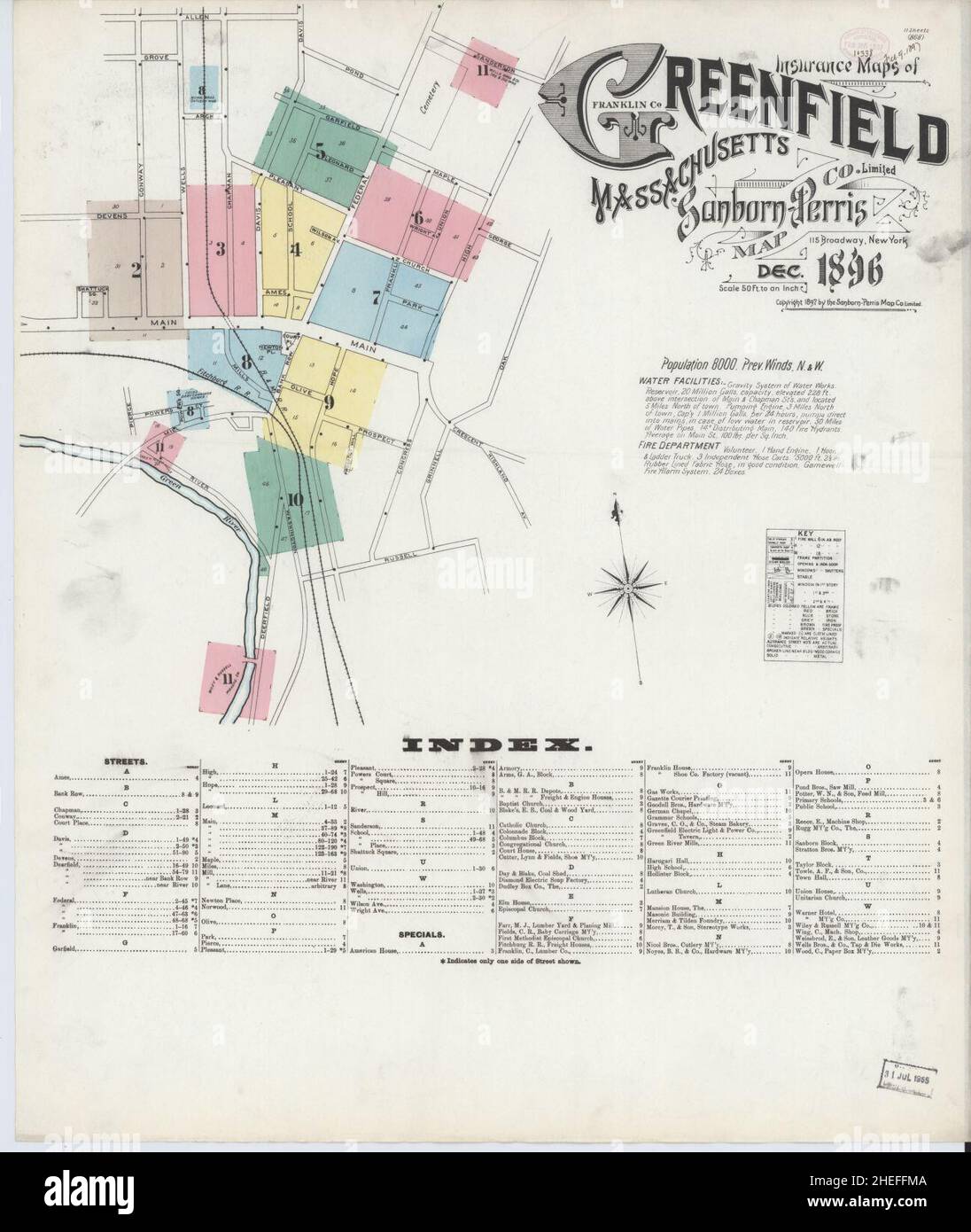 Greenfield massachusetts map hi-res stock photography and images - Alamy