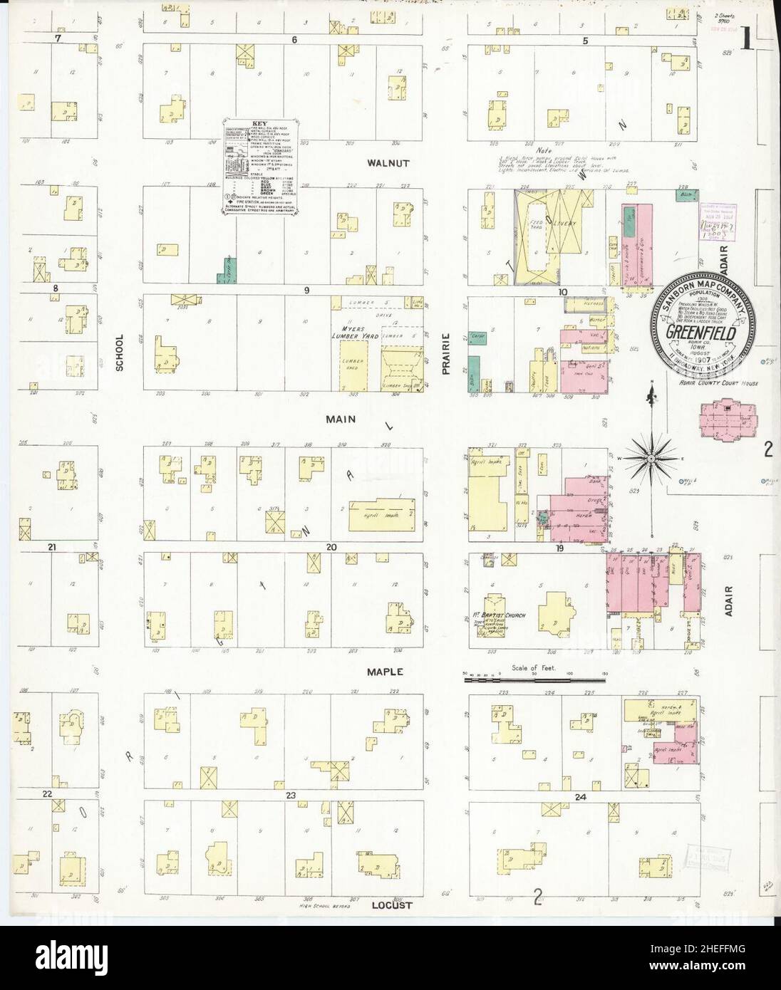 Greenfield iowa map hi-res stock photography and images - Alamy