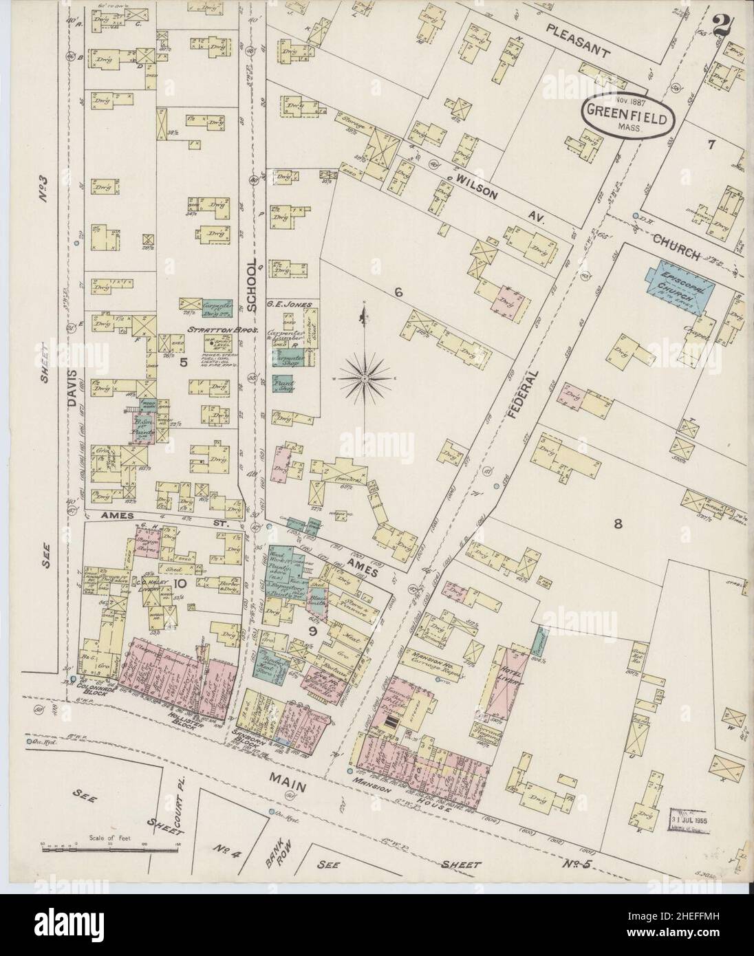 Greenfield massachusetts map hi-res stock photography and images - Alamy