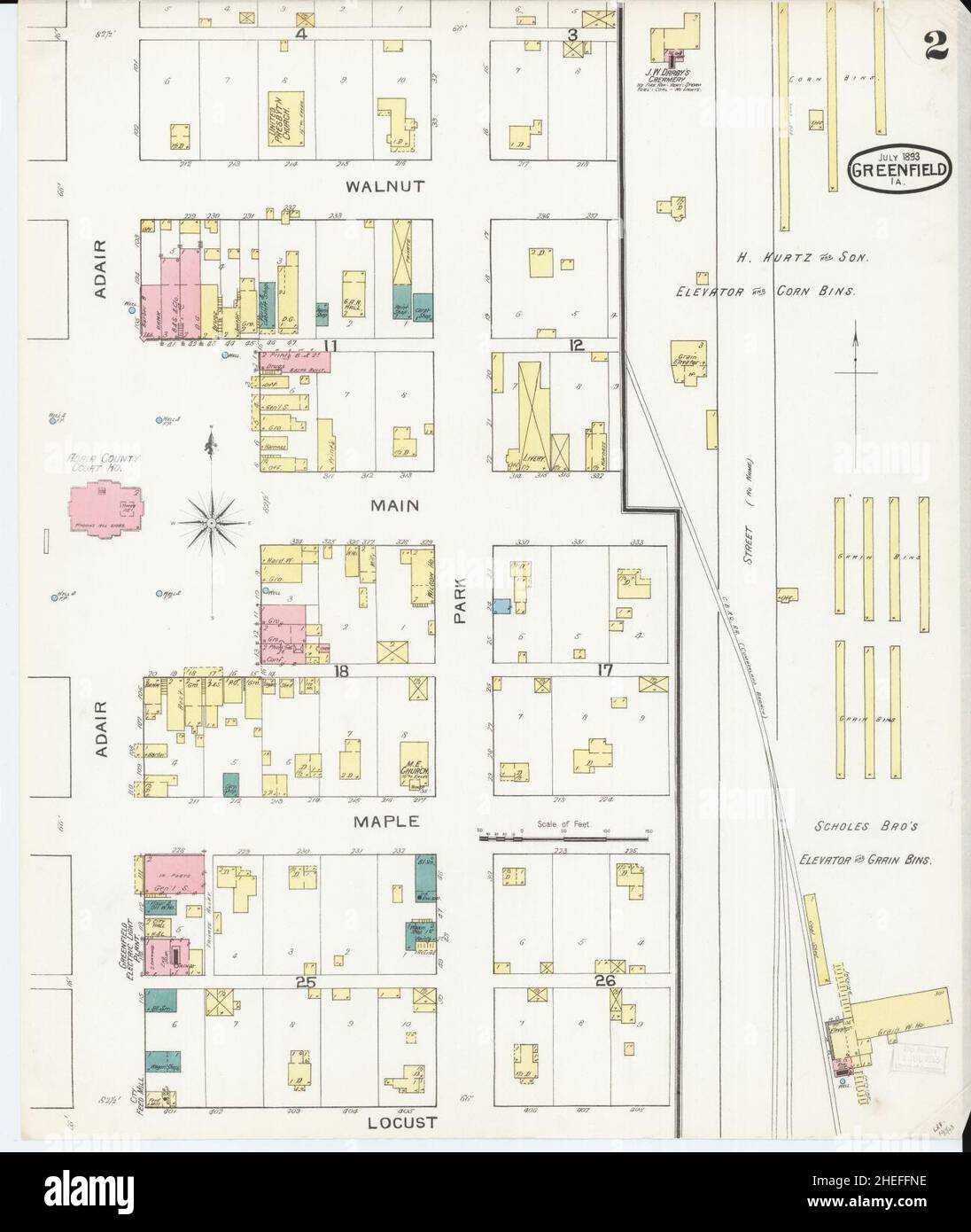 Greenfield iowa map hi-res stock photography and images - Alamy