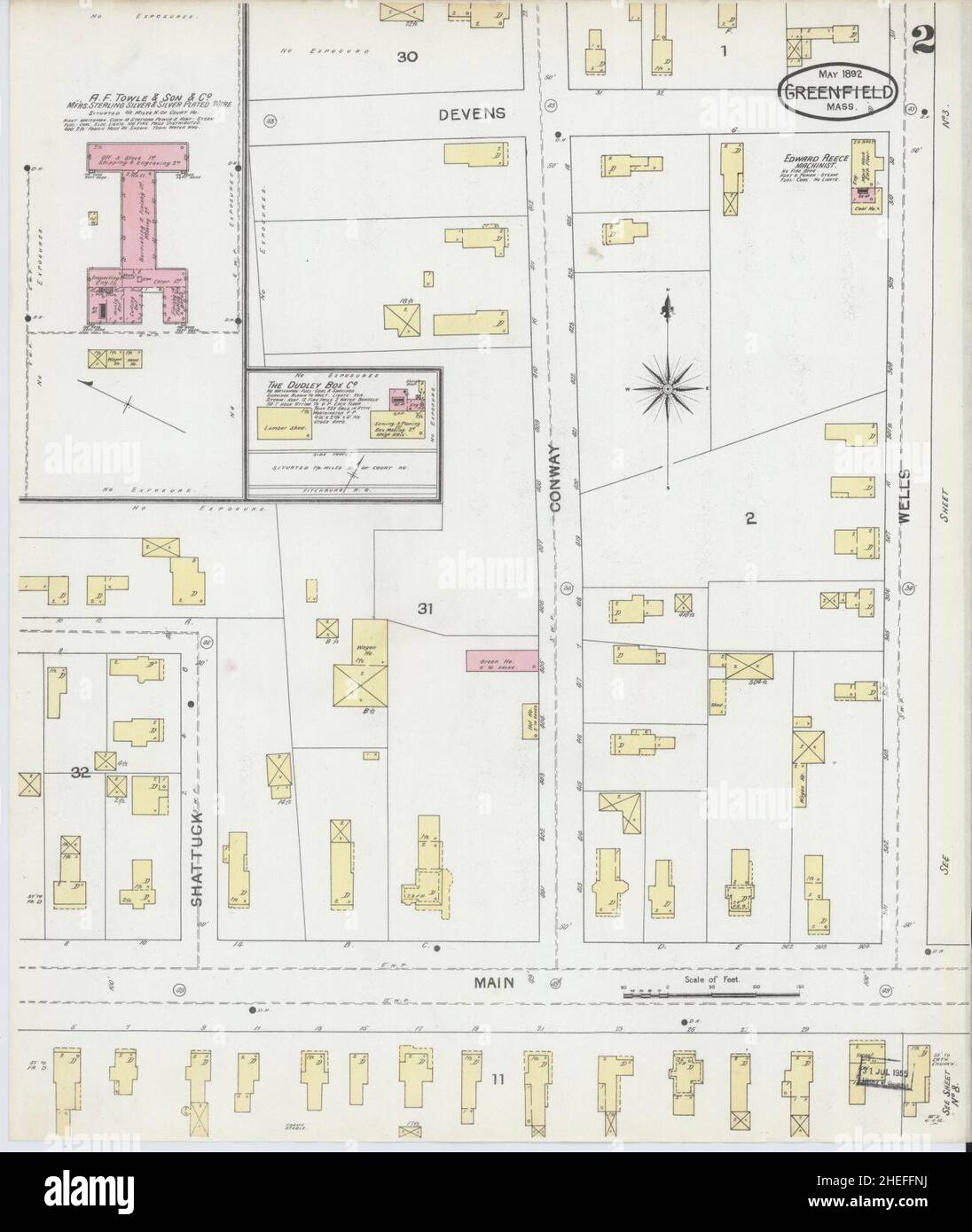 Greenfield massachusetts map hi-res stock photography and images - Alamy
