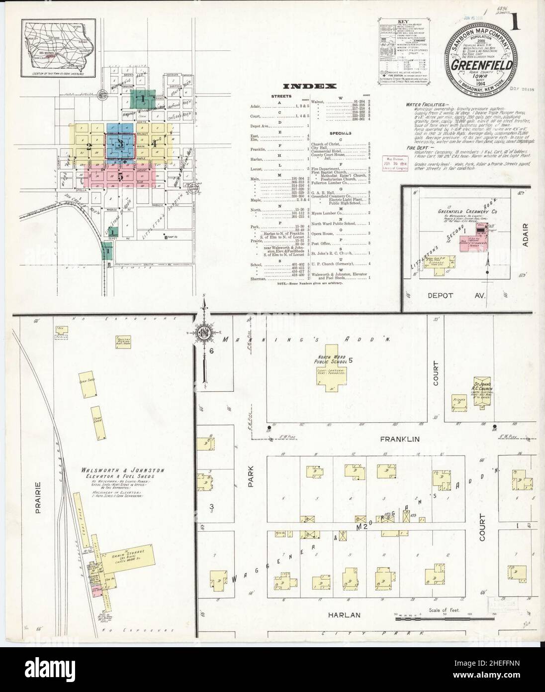 Greenfield iowa map hi-res stock photography and images - Alamy