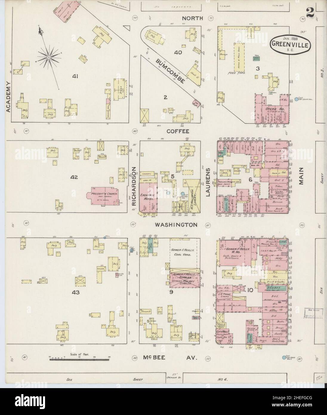 Sanborn Fire Insurance Map from Greenville, Greenville County, South ...
